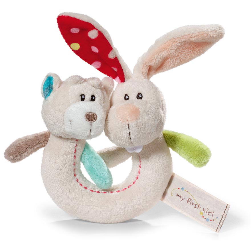 My First NICI Tilli Bunny & Taps Bear Rattle | nici.co.uk