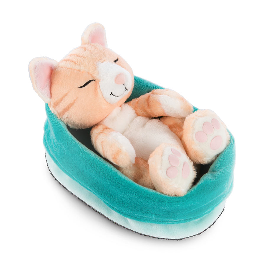 NICI Sleeping Pets Grey Tabby Cat | nici.co.uk
