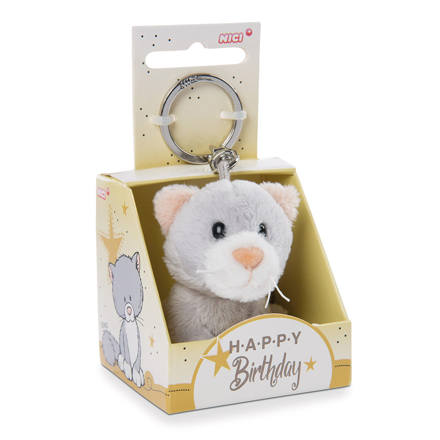 NICI Happy Birthday Cat Keyring | nici.co.uk
