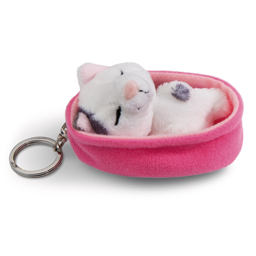 NICI Sleeping Pets Spotted Cat Keyring | nici.co.uk