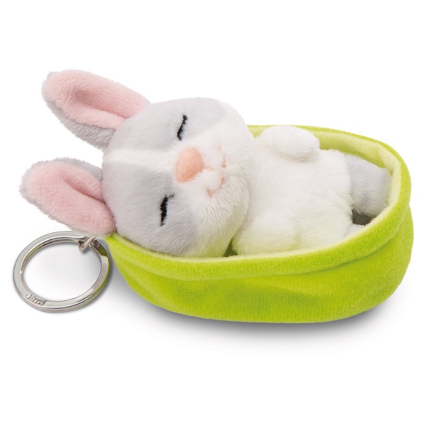 NICI Sleeping Pets Grey Bunny Keyring | nici.co.uk