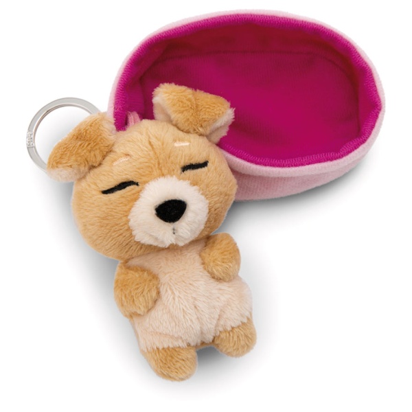 NICI Sleeping Pets Light Brown Dog Keyring | nici.co.uk