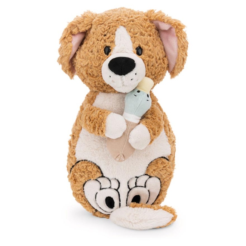 NICI Homies Brown Dog with Duck Cushion | nici.co.uk