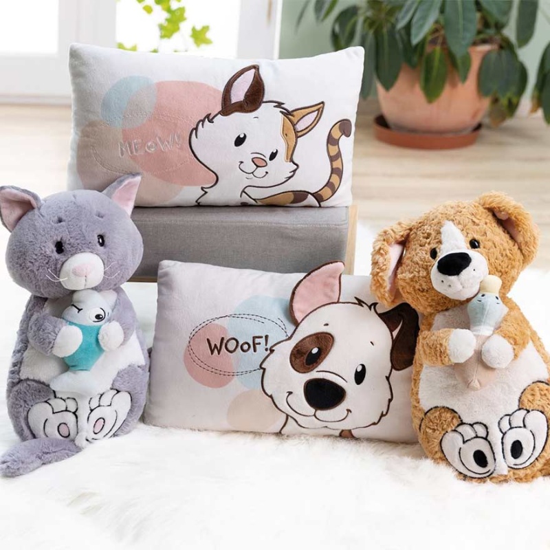NICI Homies Brown Dog with Duck Cushion | nici.co.uk