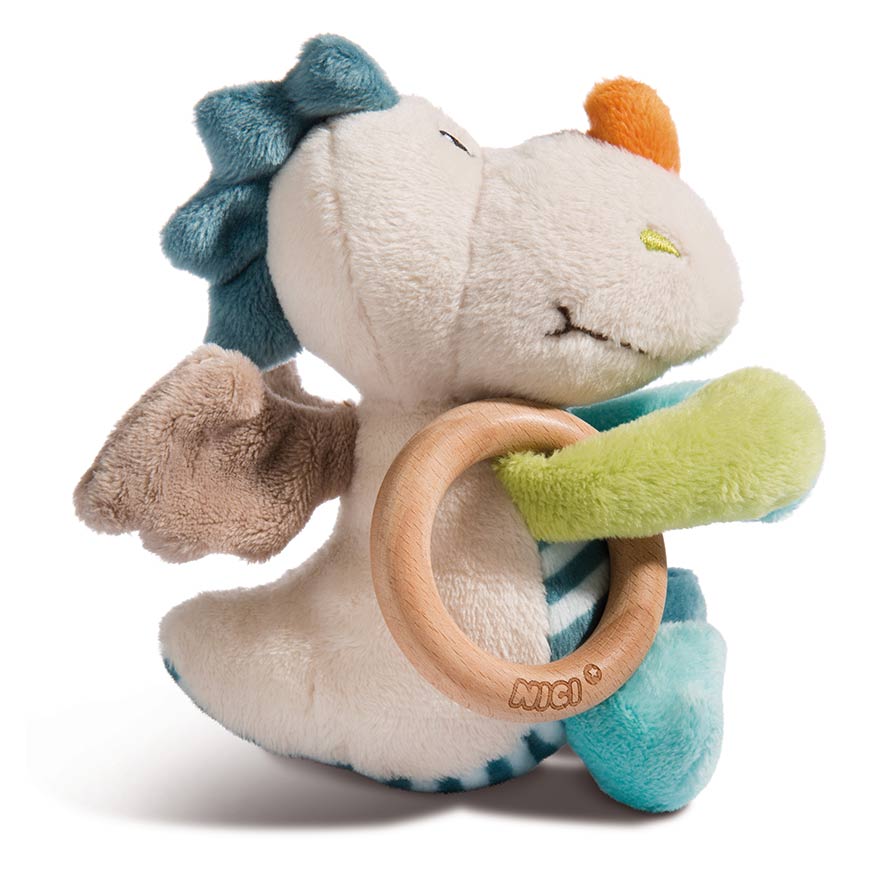 My First NICI Dragilu Dragon Wooden Teether & Rattle | nici.co.uk