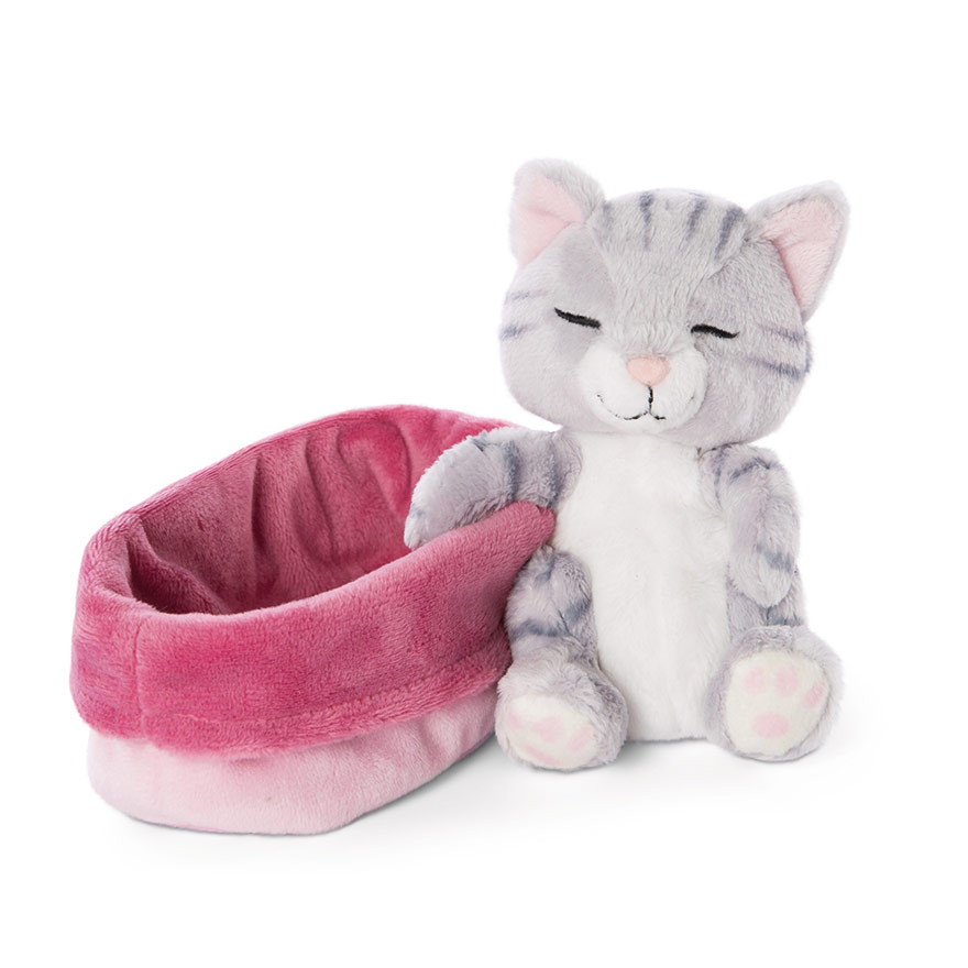 NICI Sleeping Pets Grey Tabby Cat | nici.co.uk