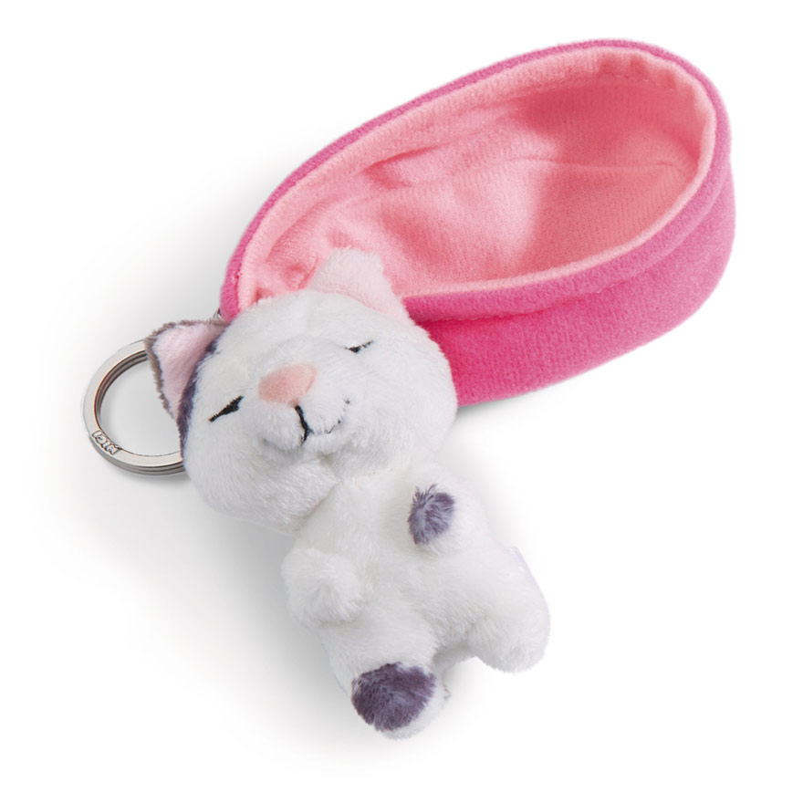 NICI Sleeping Pets Spotted Cat Keyring | nici.co.uk