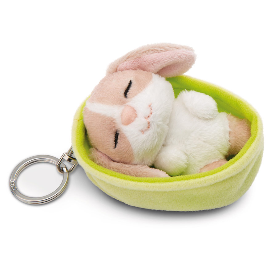 NICI Sleeping Pets Cappuccino Bunny Keyring | nici.co.uk