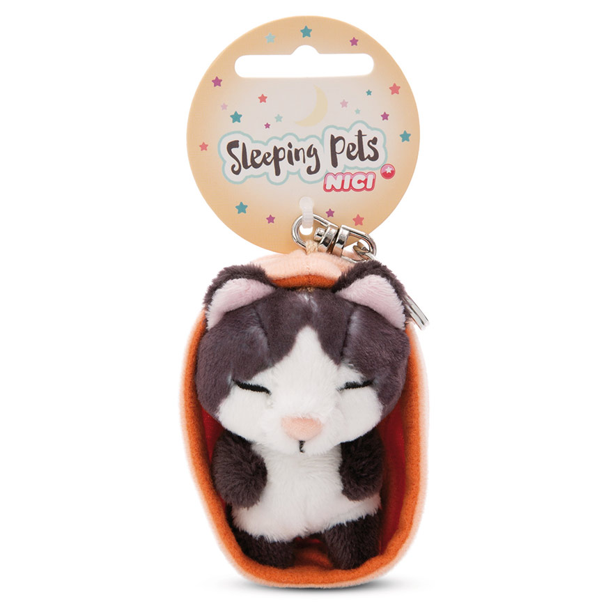 NICI Sleeping Pets Black Cat Keyring | nici.co.uk