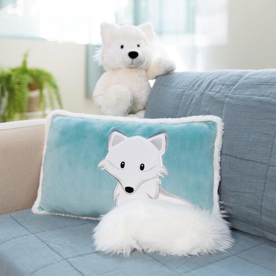 NICI Dreamy Winter Vanja Snow Fox Cushion | nici.co.uk