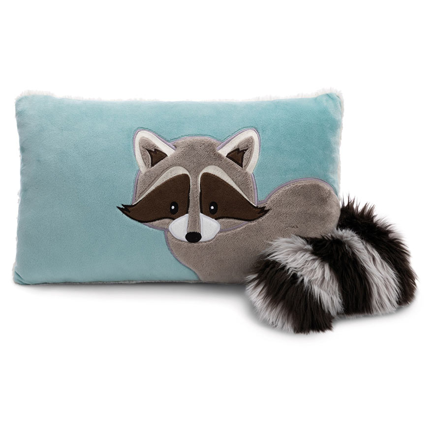 NICI Dreamy Winter Lenno Raccoon Cushion | nici.co.uk