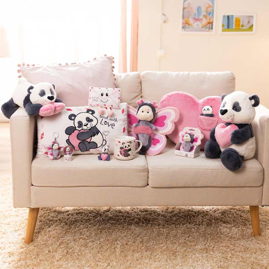 NICI Love Classic Love Panda Cushion | nici.co.uk